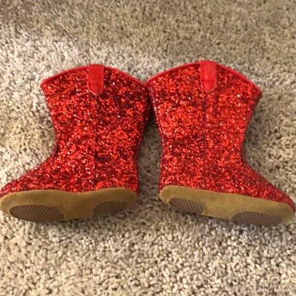Shoes | Red Glitter Boots Size 3 Infant Girls | Poshmark